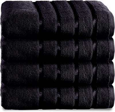 GC GAVENO CAVAILIA 4 Piece Kensington Bath Towel 70x120 Black 500 GSM ...