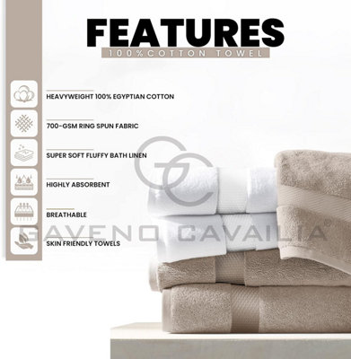 GC GAVENO CAVAILIA 4PK Miami Hand Towel 50X85 Mocha Quick Drying ...