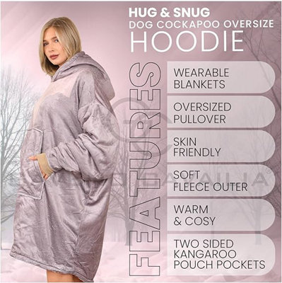 GC GAVENO CAVAILIA Animal Face Blanket Oversized Hoodie Dog Cockapoo ...