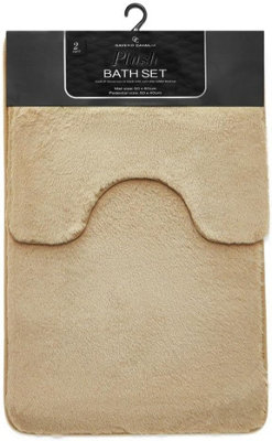 GC GAVENO CAVAILIA Fluffy Bliss 2 Piece Bath Mat Set Latte Fluffy ...