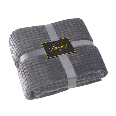 GC GAVENO CAVAILIA Hug Wave Fling Throw 150X200 Charcoal Fluffy Soft ...