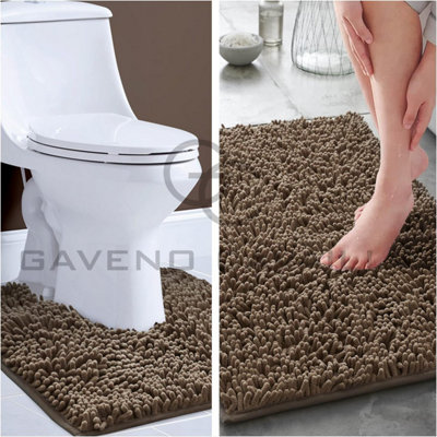 GC GAVENO CAVAILIA Infinity Loop Extra Large 2 Piece Bath Mat Set Latte ...