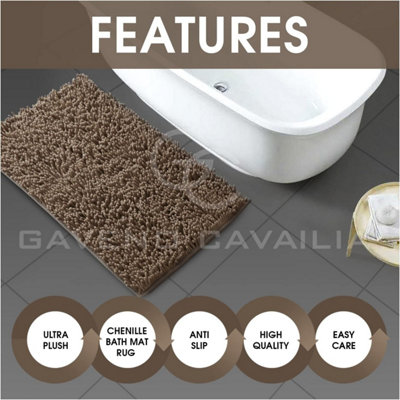 GC GAVENO CAVAILIA Infinity Loop Extra Large 2 Piece Bath Mat Set Latte ...