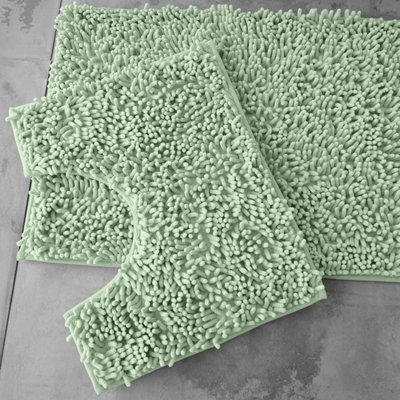 GC GAVENO CAVAILIA Infinity Loop Extra Large 2 Piece Bath Mat Set Sage ...