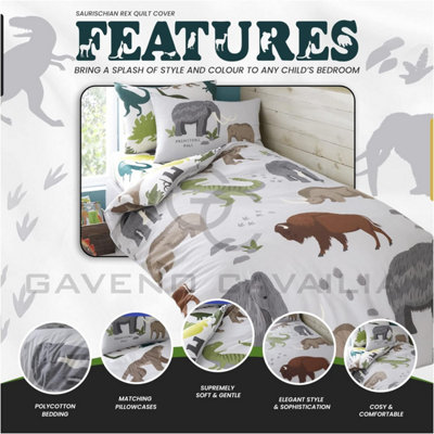 GC GAVENO CAVAILIA Kids Printed Wooly Mammoth And Pals Duvet Cover ...