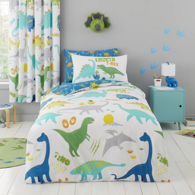 GC GAVENO CAVAILIA Kids Roarsome Dinosaur Multi Single Bed Duvet Cover ...