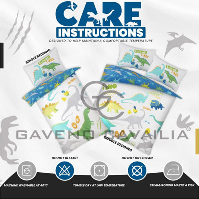 GC GAVENO CAVAILIA Kids Roarsome Dinosaur Multi Single Bed Duvet Cover ...