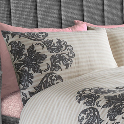 GC GAVENO CAVAILIA Royal damask duvet cover bedding set cream king 3PC ...