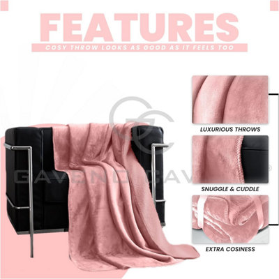 GC GAVENO CAVAILIA Sherpa Snug Blanket 150x200 Pink ,Reversible ...