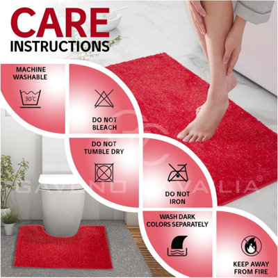 GC GAVENO CAVAILIA Shimmer Soft 2 Piece Bath Mat Set Deep Red Super ...