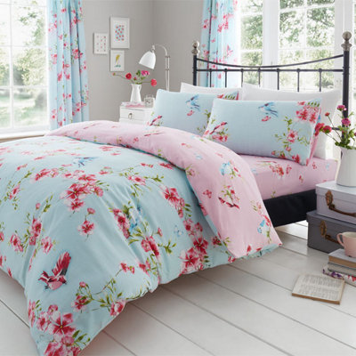 GC GAVENO CAVAILIA Tropical birds duvet cover bedding set Blue double ...