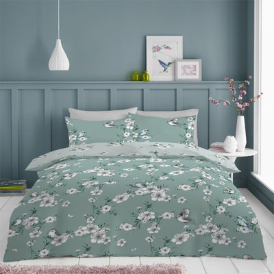 GC GAVENO CAVAILIA Tropical birds duvet cover bedding set duck egg ...