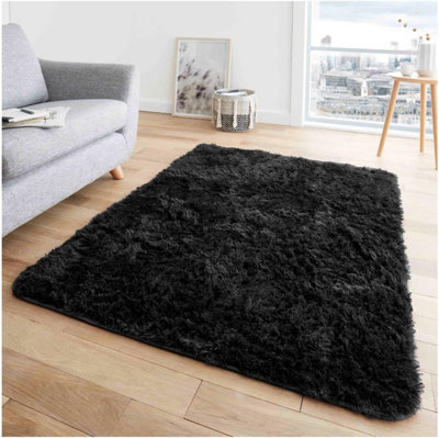 GC GAVENO CAVAILIA Warm Embrace 120x170 BLACK Fur Rug Shaggy Mats For ...