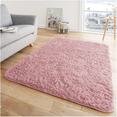 GC GAVENO CAVAILIA Warm Embrace 160x230 Blush Pink Fur Rug Shaggy Mats ...