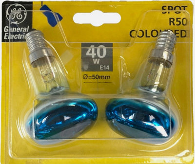 GE R50 40w SES Reflector - Blue Twin Blister