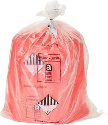 GearbyBear Asbestos Waste Sacks, Clear & Red 10 Pack | DIY at B&Q