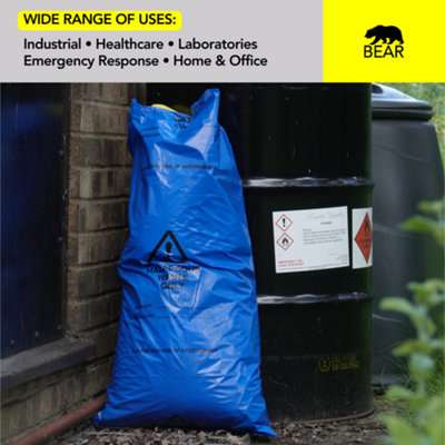 GearbyBear Hazardous Waste Bags - Blue 100 Pack