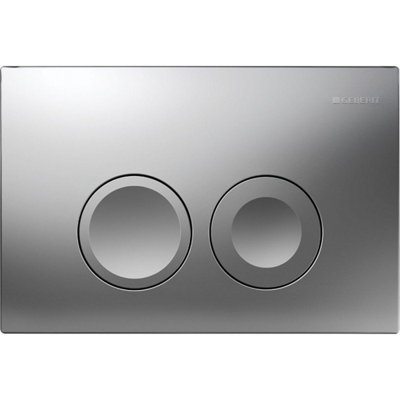 Geberit Delta25 gloss chrome dual flush plate | DIY at B&Q
