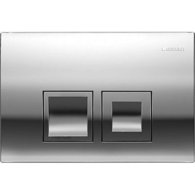 Geberit Delta35 gloss chrome dual flush plate | DIY at B&Q