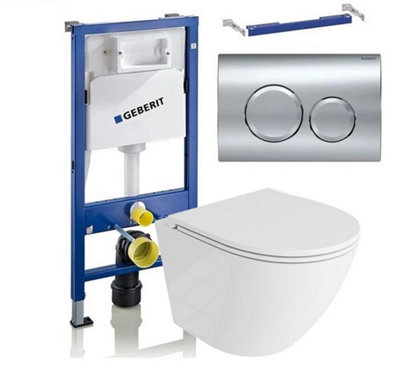 Geberit duofix delta chrome concealed cistern wc frame 1.12 rimless ...