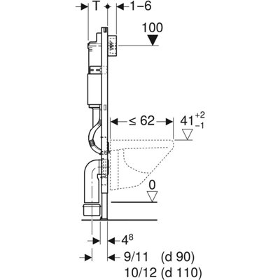 Geberit Duofix Toilet Concealed Cistern Frame 112cm with Geberit Delta ...