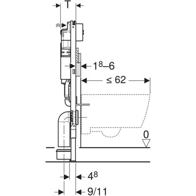 Geberit Duofix Toilet Concealed Cistern Frame 98cm with Geberit Delta ...