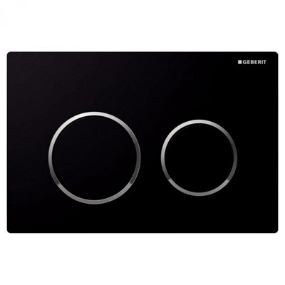Buy Geberit Kappa21 Dual Flush Plate Black/gloss chrome/black at B&Q