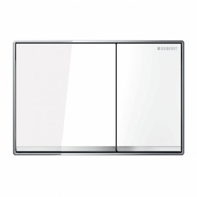 Geberit Omega60 Dual Flush Plate for 120mm Omega Cistern White Glass ...