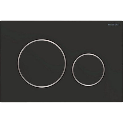 Geberit Round Toilet Push Button Dual Flush Plate Matt Black 115.882.14.1