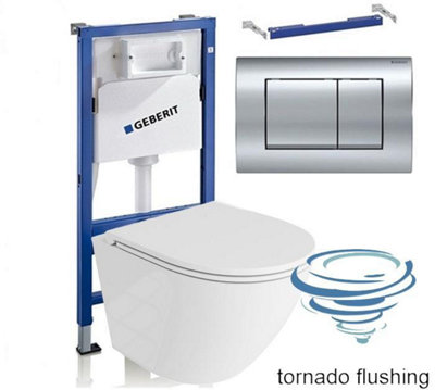 Geberit Wc Frame 1.12 Concealed Cistern Chrome Flush Plate For Wall ...