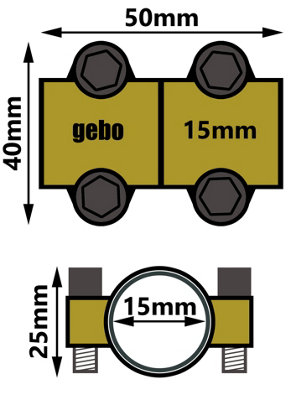 Gebo Copper Pipe 15mm Leak Repair Clamps Antileak Fittings Water Hole ...