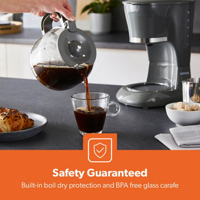 Geepas 1.5L Filter Coffee Machine 800W Coffee Maker for Instant Coffee ...