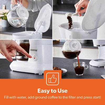 Geepas 1.5L Filter Coffee Machine 800W Coffee Maker for Instant Coffee ...