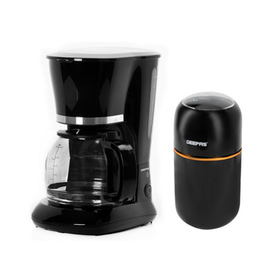 GEEPAS 1.5L Filter Coffee Machine & Coffee Grinder 80g Capacity Combo ...