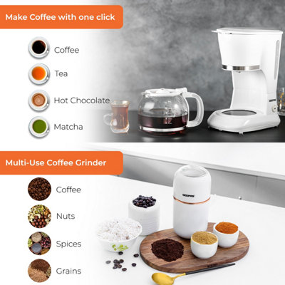 GEEPAS 1.5L Filter Coffee Machine & Coffee Grinder 80g Capacity Combo ...