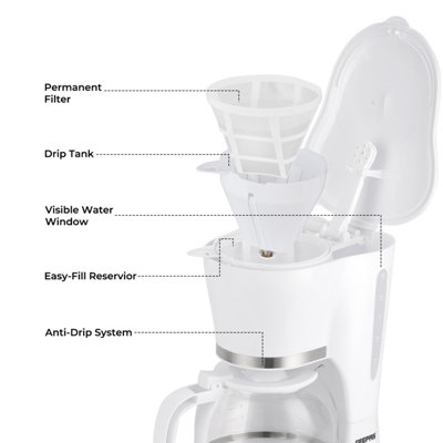 GEEPAS 1.5L Filter Coffee Machine & Coffee Grinder 80g Capacity Combo ...