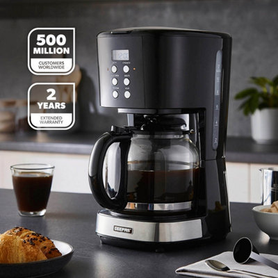 Geepas 1.5L Programmable Filter Coffee Machine Keep Warm Function, 900W