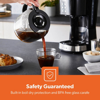 Geepas 1.5L Programmable Filter Coffee Machine Keep Warm Function, 900W