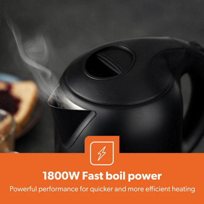 GEEPAS 1.8L CORDLESS STAINLESS STEEL JUG KETTLE BLACK 1800W