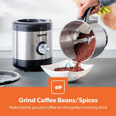 Geepas 1140W Espresso & Cappuccino Coffee Machine & 450W Coffee Grinder ...