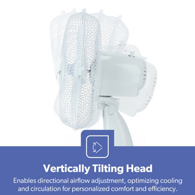 Geepas 12 Inch Desk Fan Oscillating Portable Rotating Air Cooling Fan 3 ...