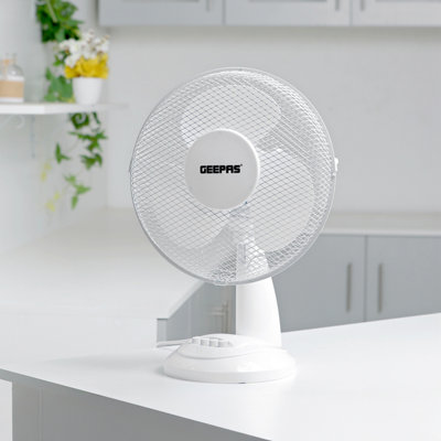 Geepas 12 Inch Desk Fan Oscillating Portable Rotating Air Cooling Fan 3 ...