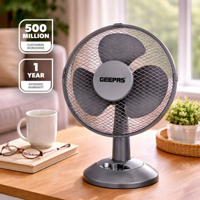 Geepas 12 Inch Table Fan 35W Electric Portable, Home or Office Use