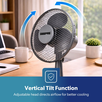 Geepas 12 Inch Table Fan 35W Electric Portable, Home or Office Use