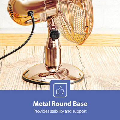 Geepas 12" Metal Desk Fan Electric Fan 3-Speeds For Table Home Office