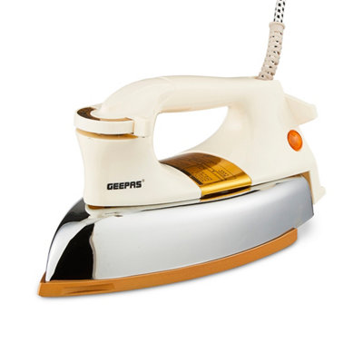 Geepas 1200W Heavy Weight Dry Iron Non Stick Sole Plate Overheat Protection