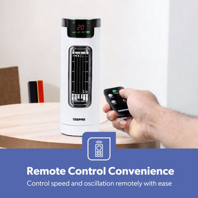 Geepas 14 Tower Fan With Remote Timer Mini Air Cooling Home Office Fan