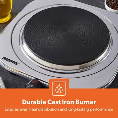 Geepas 1500W Stainless Steel Portable Electric Hot Plate Hob