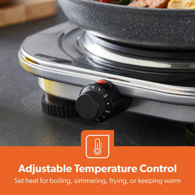 Geepas 1500W Stainless Steel Portable Electric Hot Plate Hob