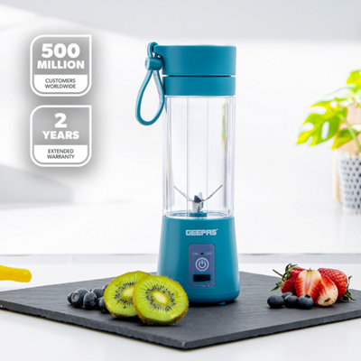 Geepas 150W 330ml Mini Rechargeable Blender Smoothie Maker Kitchen Gym ...